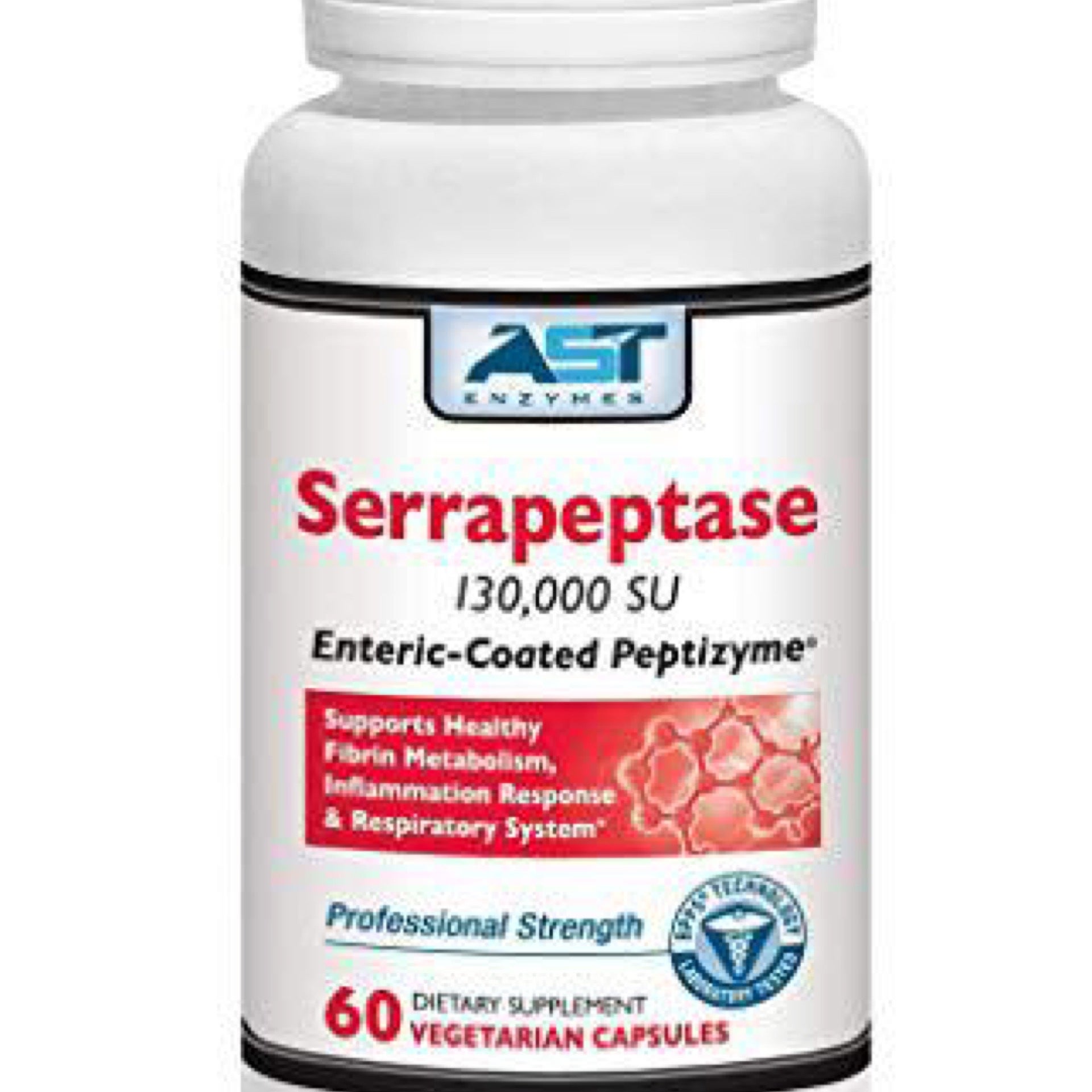 AST Enzymes Serrapeptase 130,000 60cap | Akron Nutrition Center