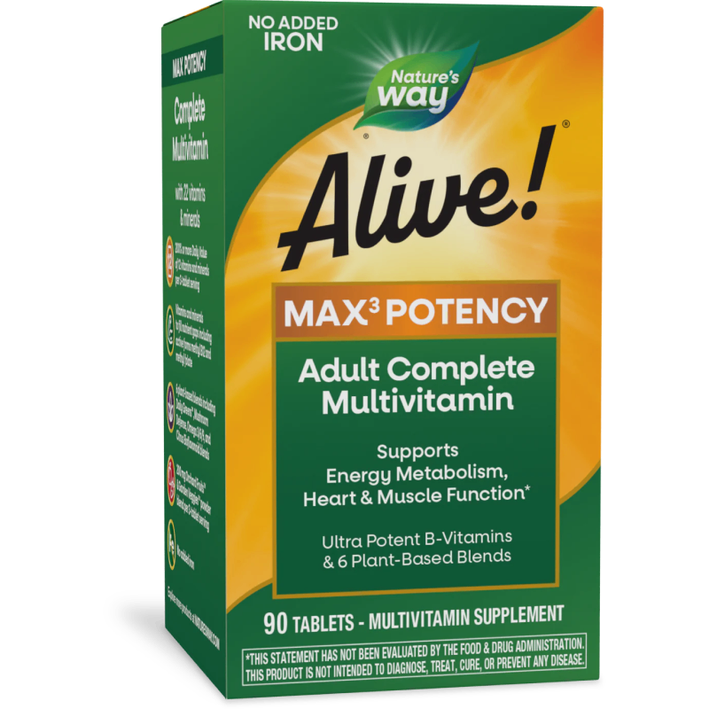 Nature’s Way - Alive! Max Potency Adult Multivitamin (Citrus Flavor ...